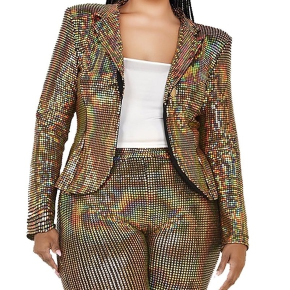 Shannel’s Closet | Pants & Jumpsuits | Disco Metallic Sequins 2 Piece ...